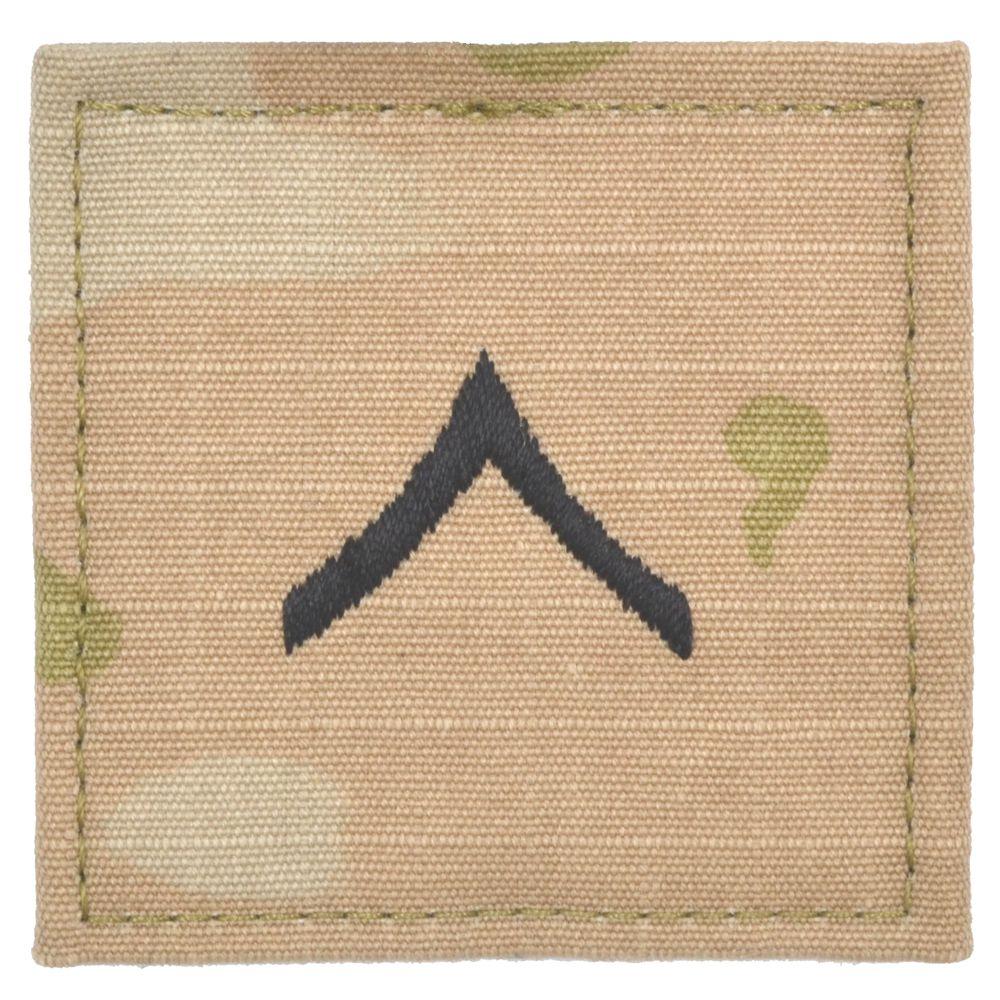 Army Rank W Hook Fastener Backing Private 3 Color Ocp