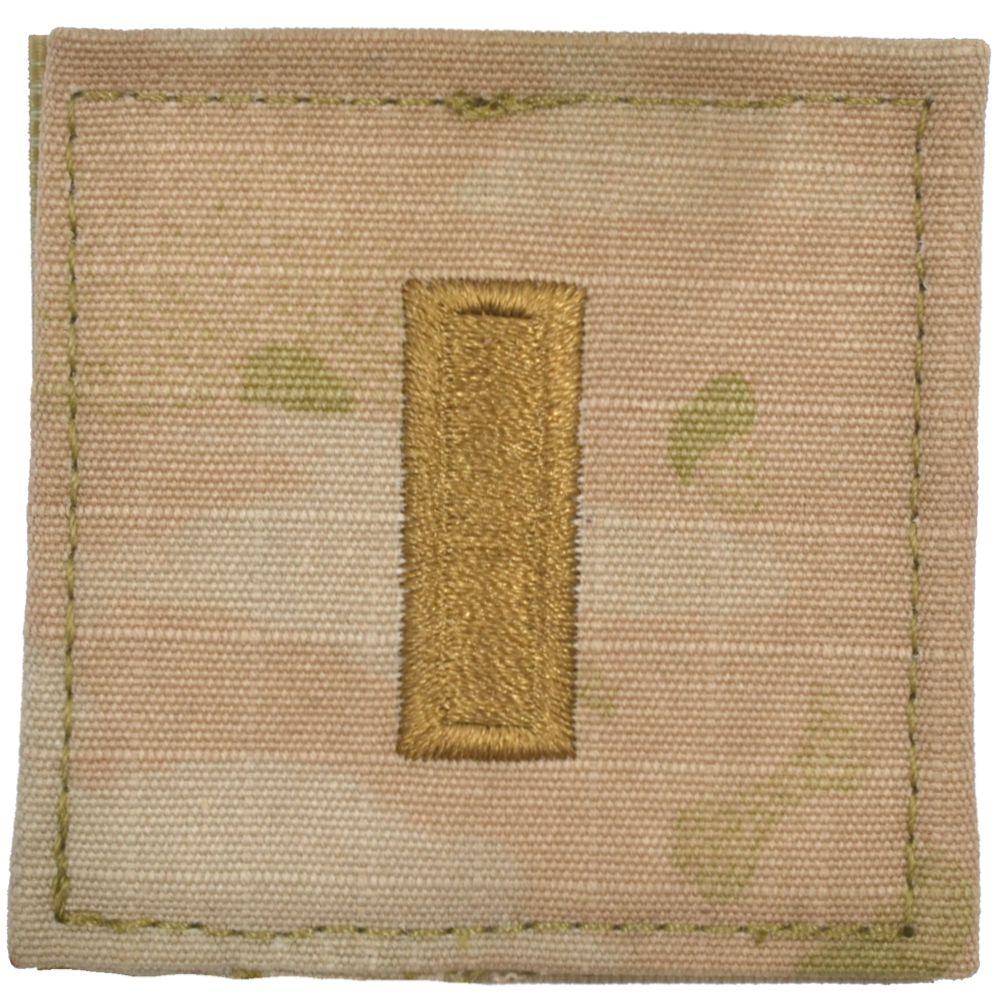 Army Rank w/ Hook Fastener Backing - Second Lieutenant - 3-Color OCP